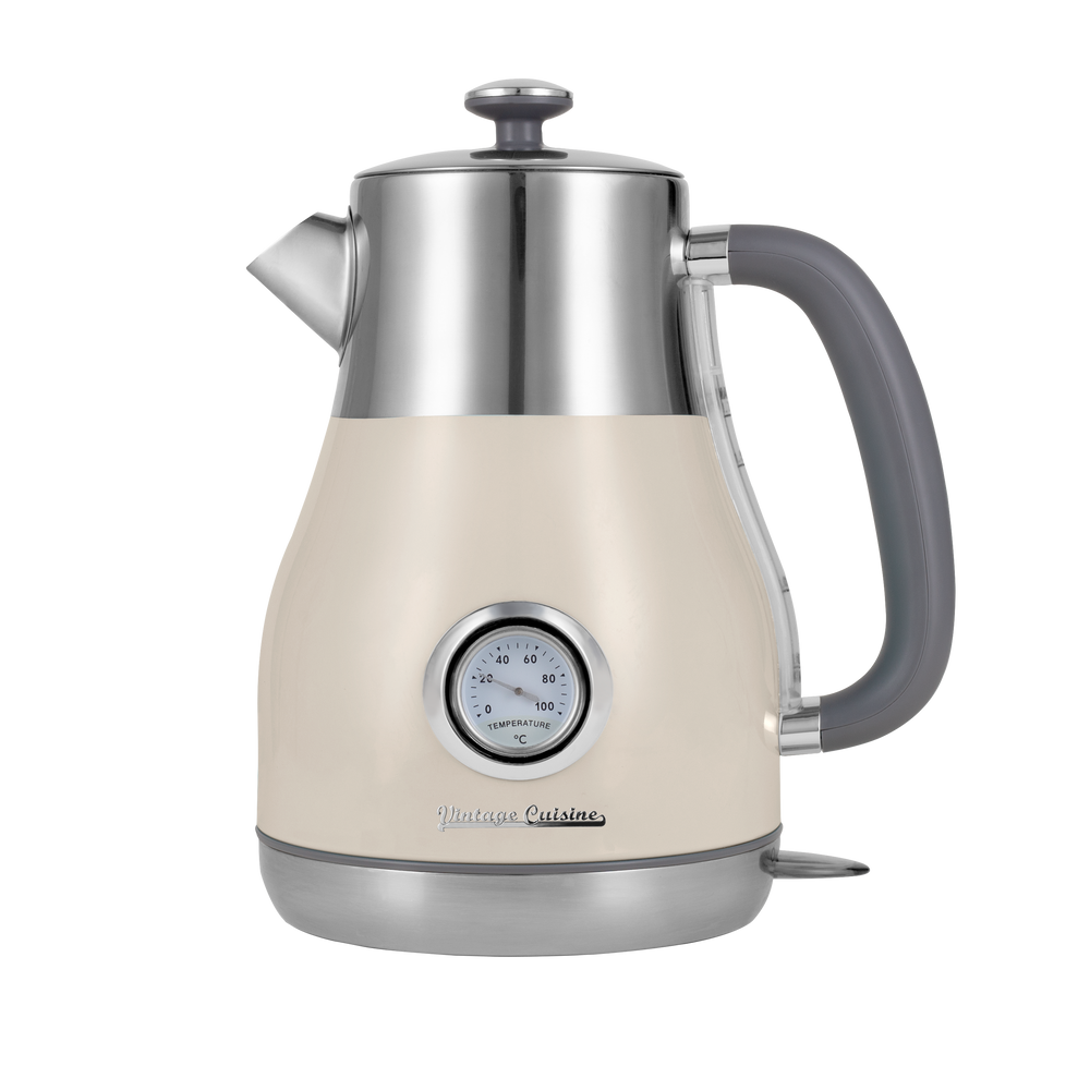 Retro electric kettle with thermometer slim